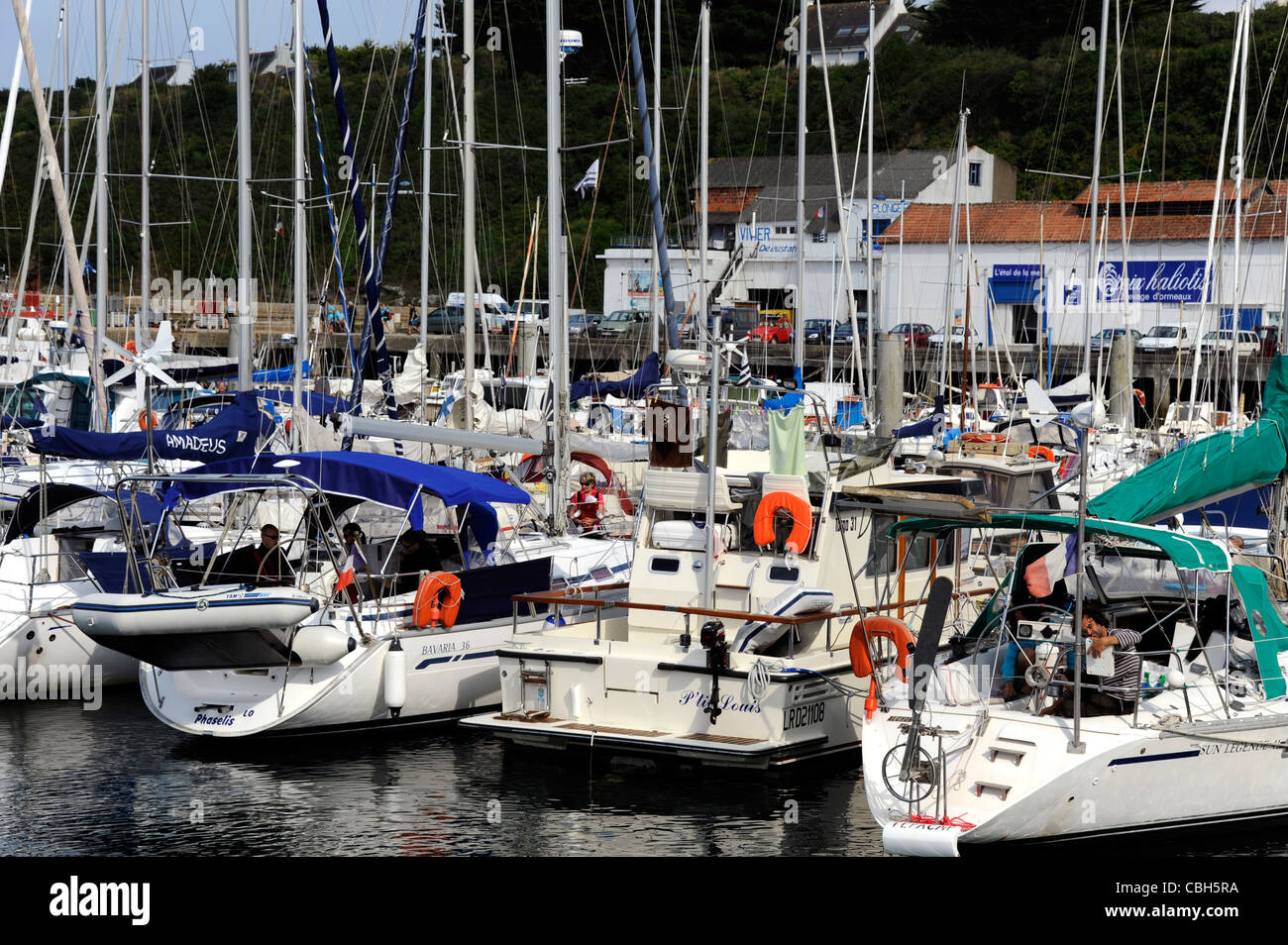 Port Tudy harbour,Ile de Groix,Island,Morbihan,Bretagne,Brittany,France ...