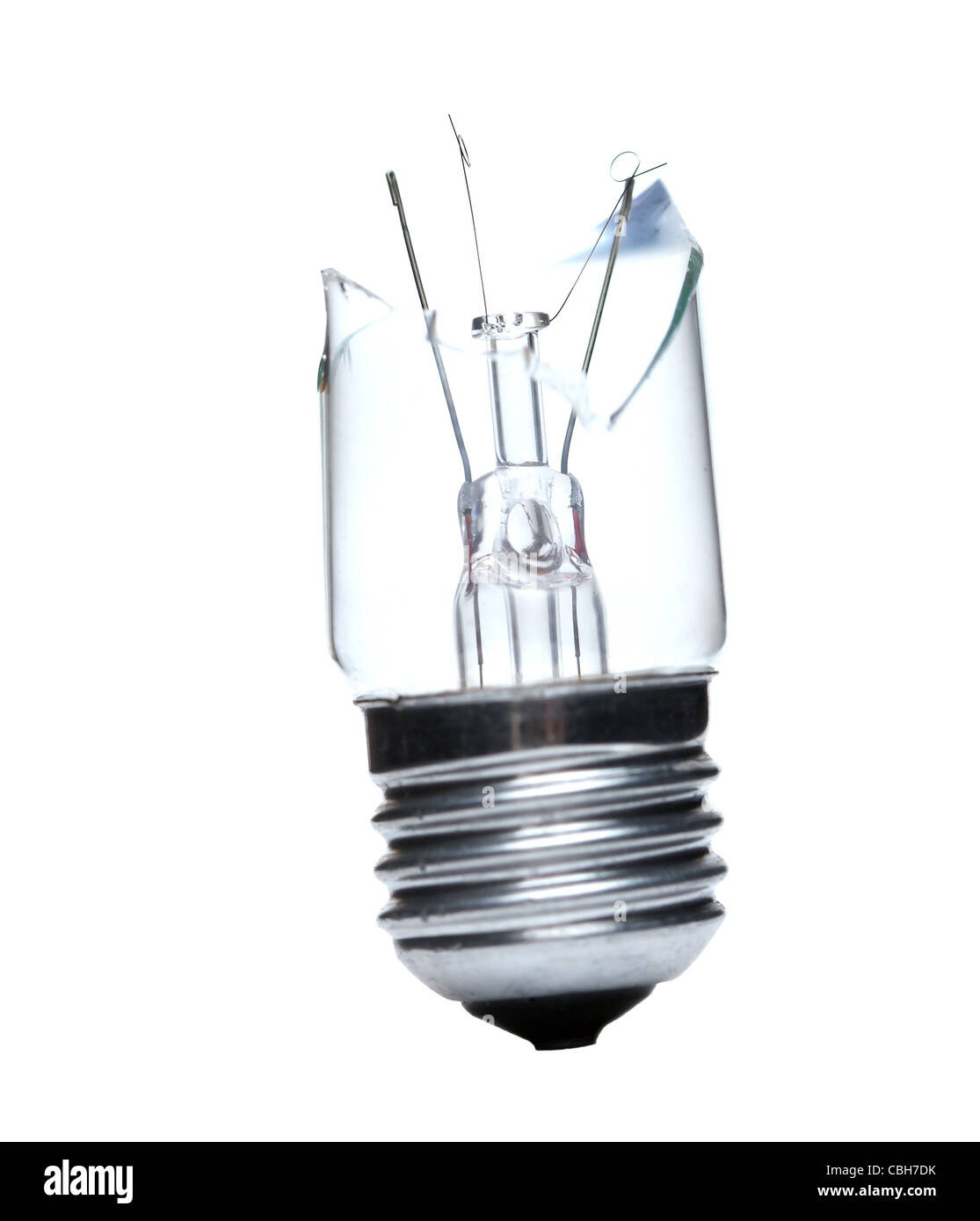 Broken lightbulb isolated on white Stock Photo - Alamy