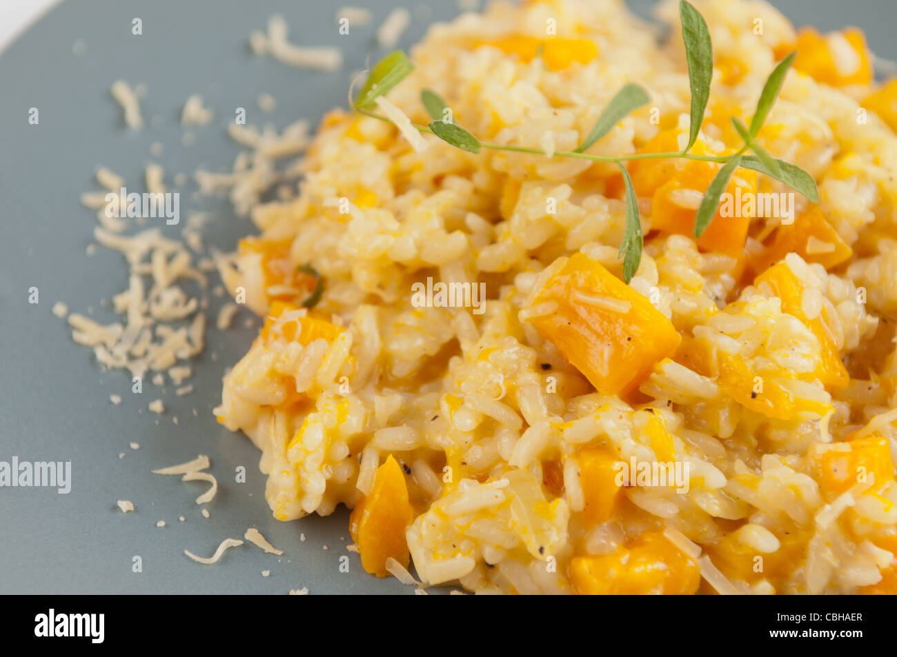 Traditional autumn orange pumpkin risotto Stock Photo - Alamy
