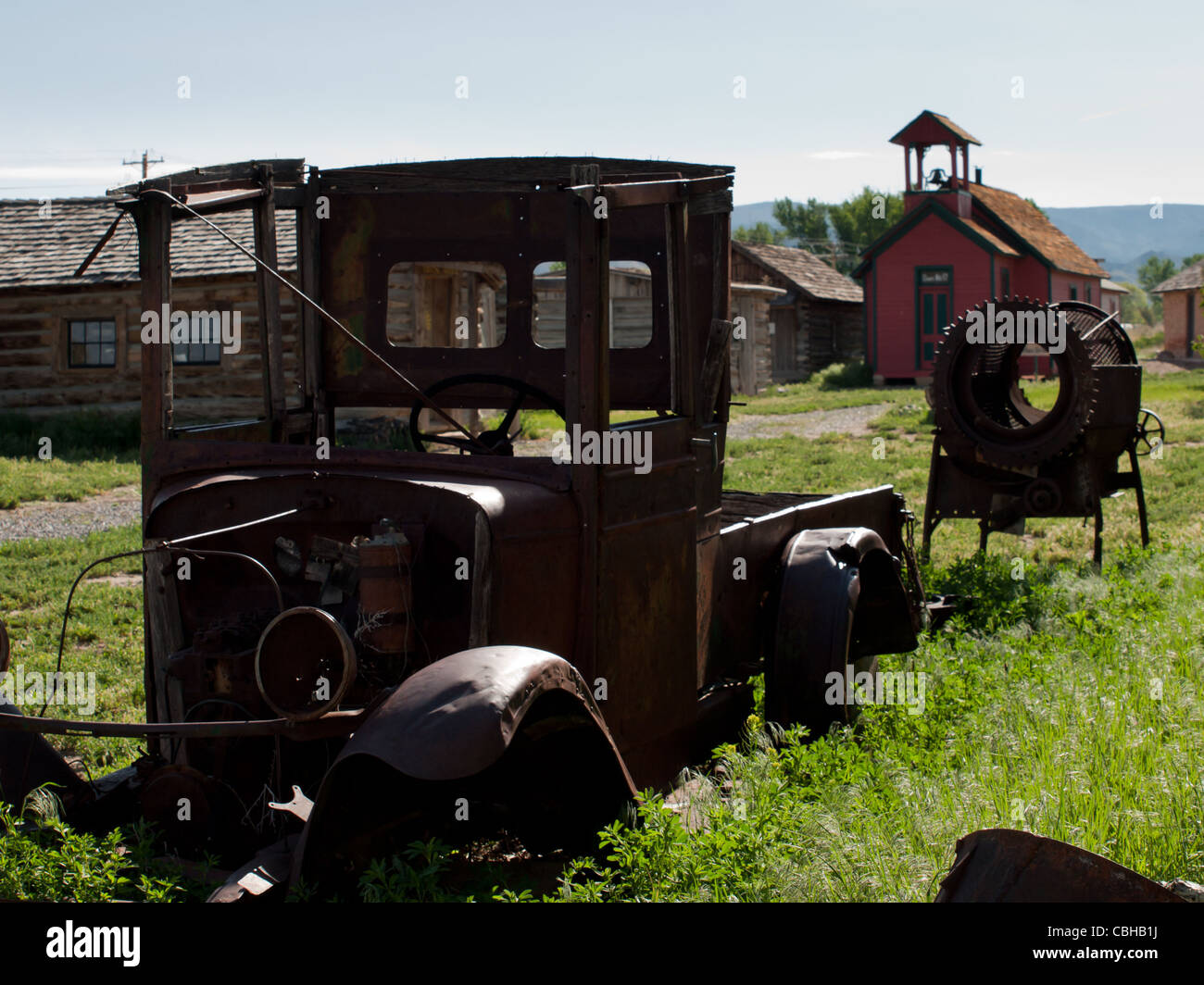 An old rusted Ford truck sits on a farm. Museum of the Mountain West in ...