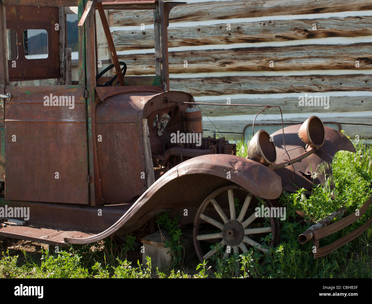 An old rusted Ford truck sits on a farm. Museum of the Mountain West in ...