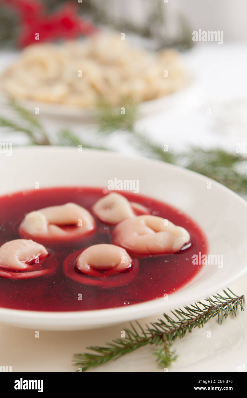 Traditional polish borscht with dumplings hi-res stock photography and ...