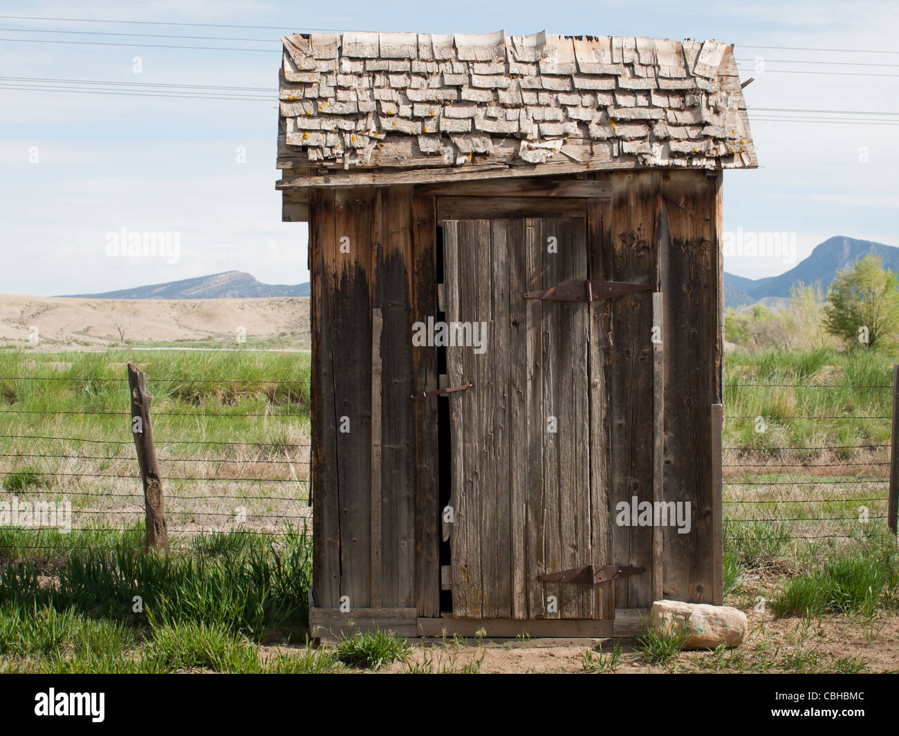 Old outhouse on the farm. Museum of the Mountain West in Montrose ...