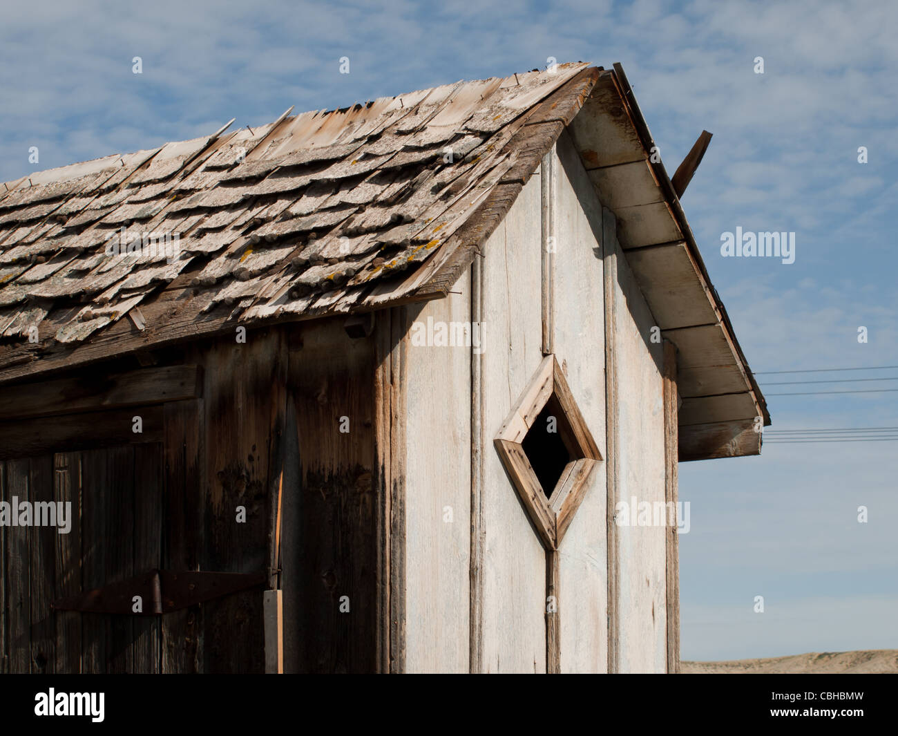 Old outhouse on the farm. Museum of the Mountain West in Montrose ...