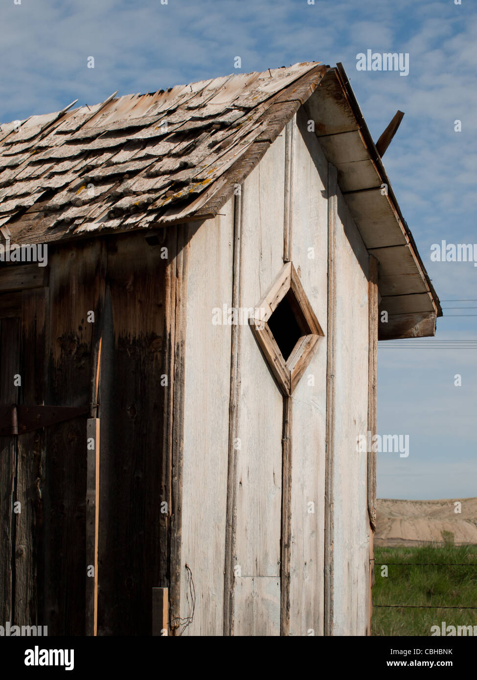 Old outhouse on the farm. Museum of the Mountain West in Montrose ...