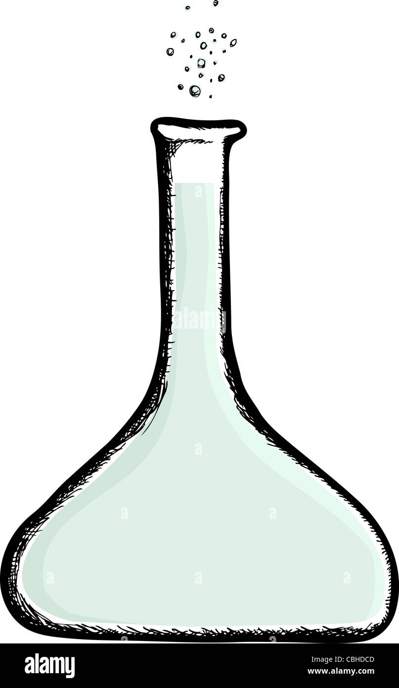 Illustration of a laboratory beaker with bubbles floating up Stock ...
