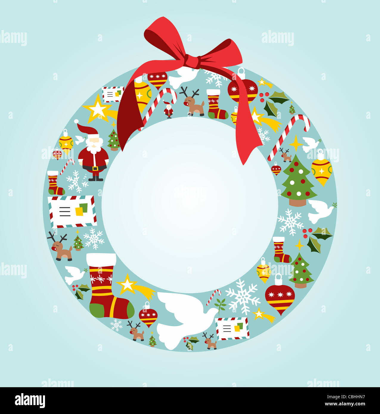 Christmas icon set in wreath shape background. Vector file available ...