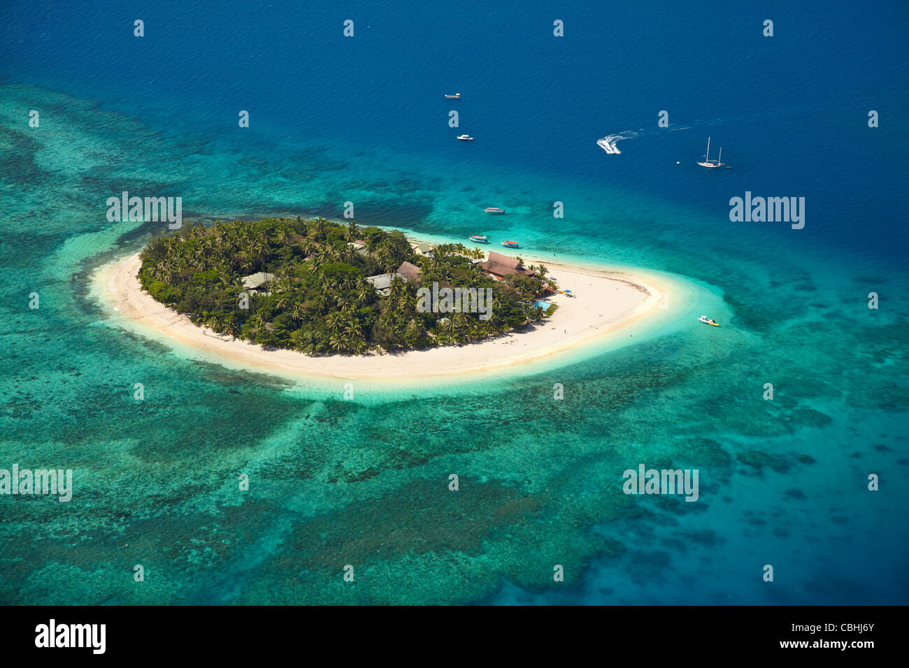 Aerial view of beachcomber island hi-res stock photography and images ...