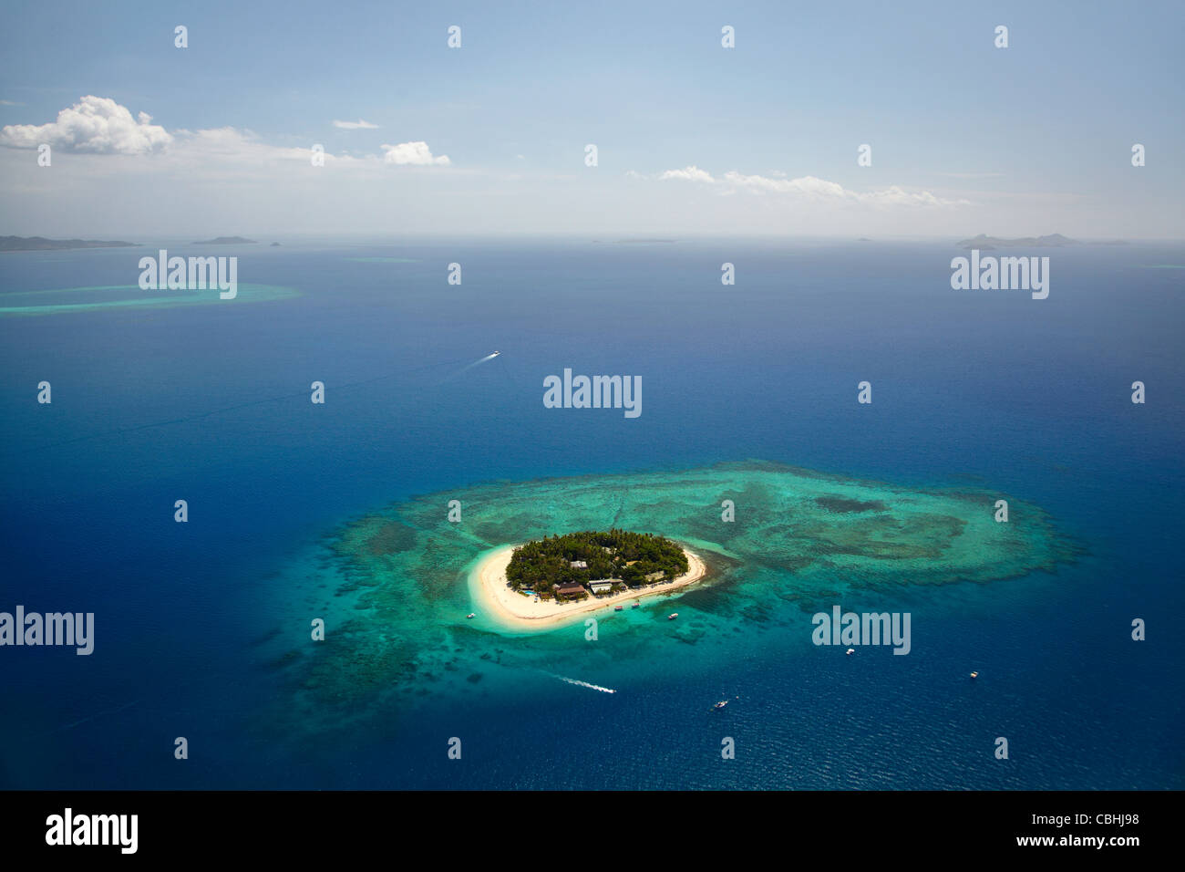 Aerial view of beachcomber island hi-res stock photography and images ...