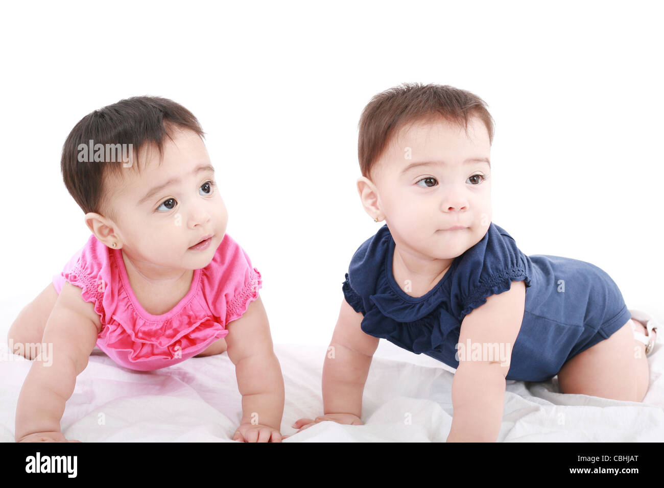 Two twin babies, girls Stock Photo - Alamy