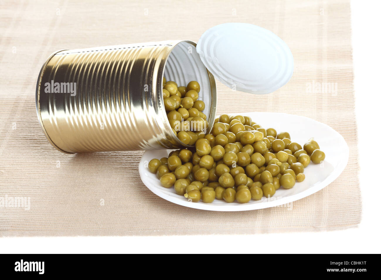 Tin opening a can of food canned, tinned peas Stock Photo - Alamy
