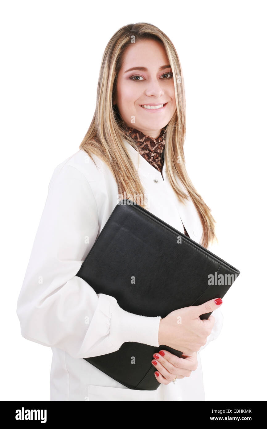 Smiling medical doctor, isolated over white background Stock Photo - Alamy