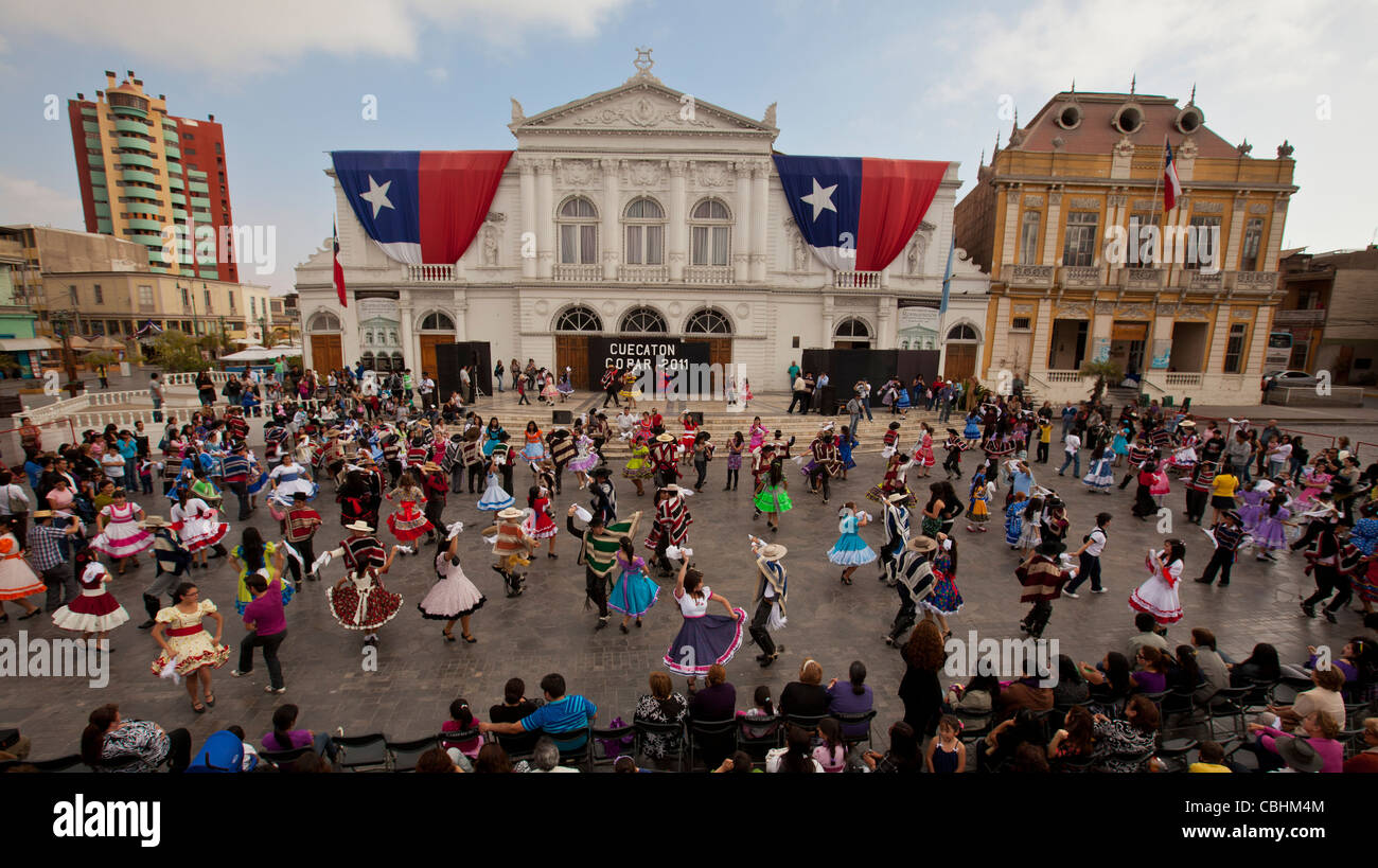 Chile, Local schools dancing Cuecaton in Iquique Stock Photo - Alamy