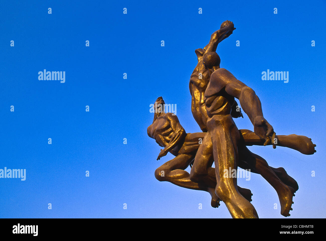 Soccer statue in front of Jalisco soccer stadium in Guadalajara ...