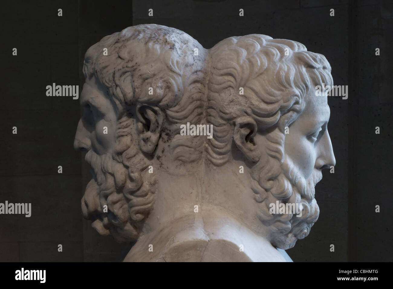 Joint busts of Epicurean philosophers, Epicurus and Metrodorus, Louvre ...