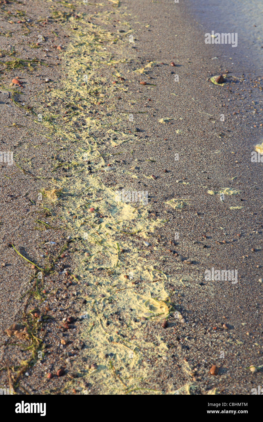 spill disaster on sea yellow pollution Stock Photo - Alamy
