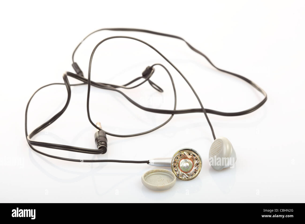 headphones, break on white background Stock Photo - Alamy
