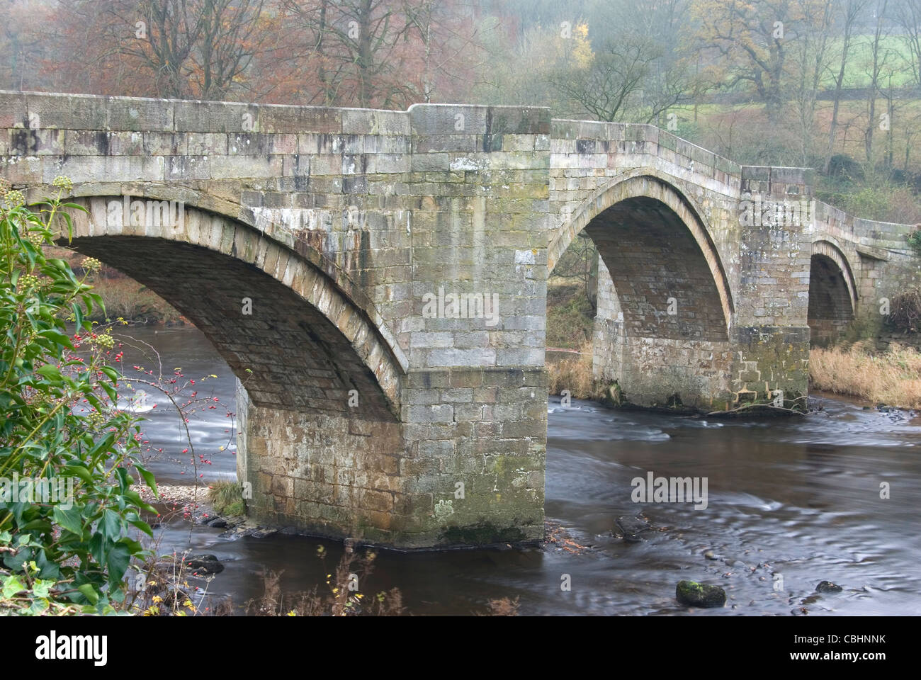 Barden Bridge over the River Wharfe Stock Photo - Alamy