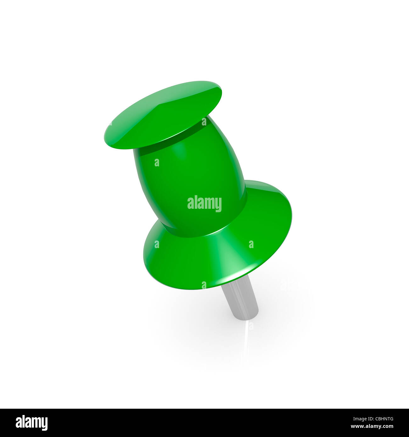 Green thumbtack isolated on white, 3D image Stock Photo - Alamy
