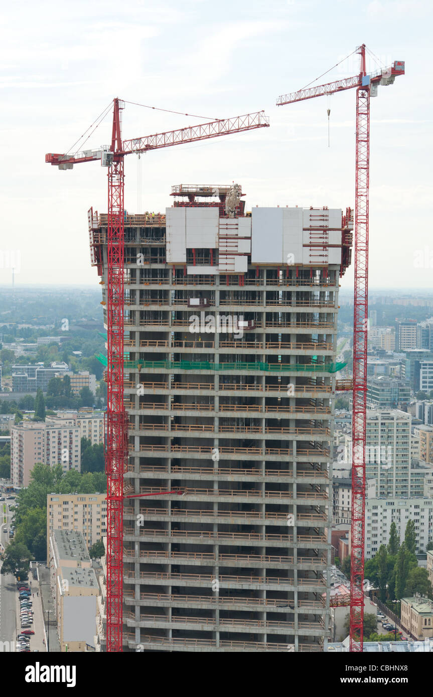 big lifts on construction of the large tower block Stock Photo - Alamy
