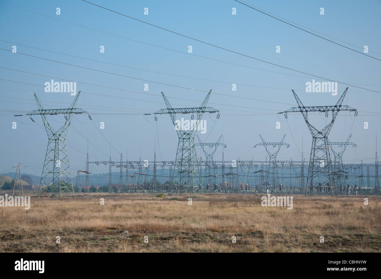 Pylon and transmission power line Stock Photo - Alamy