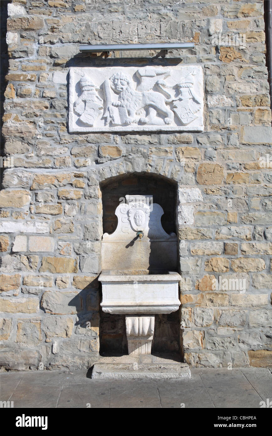 Drinking fountain at the Taverna salt warehouse, Koper, Capodistria ...