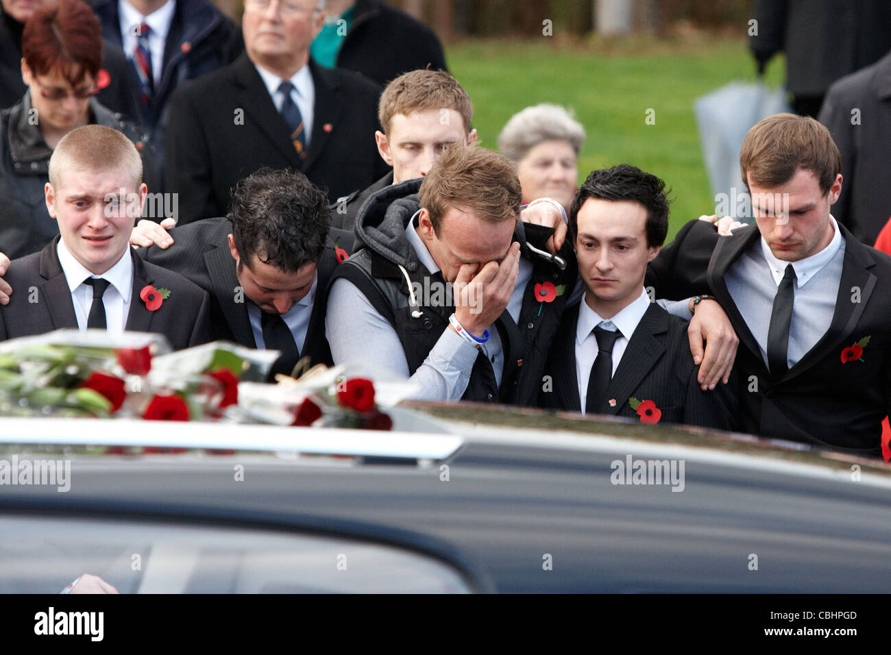 Friends and family of Private Matthew Haseldin pictured during a ...