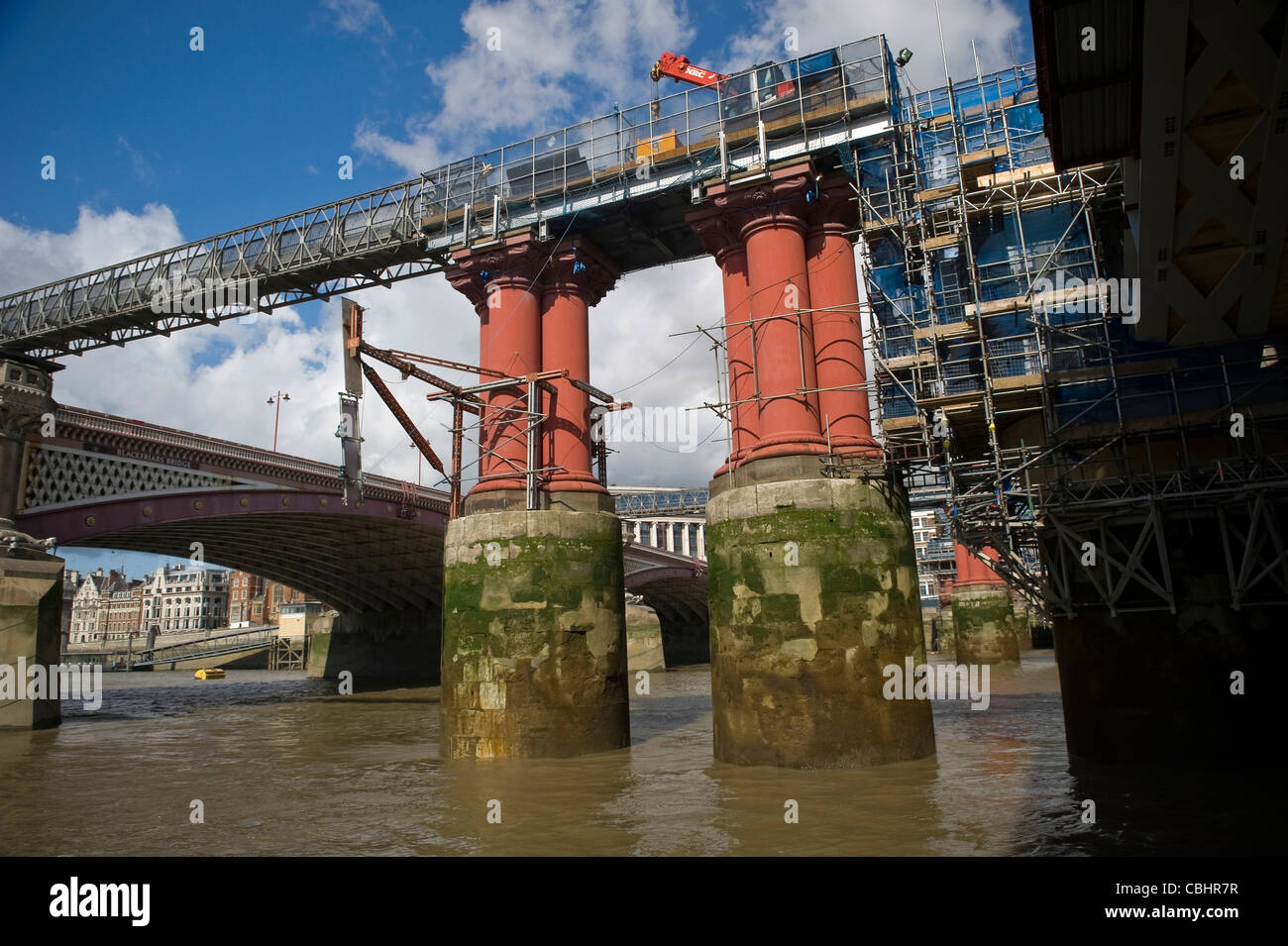 New Bridge supports under construction adjacent to Blackfriars Rail ...