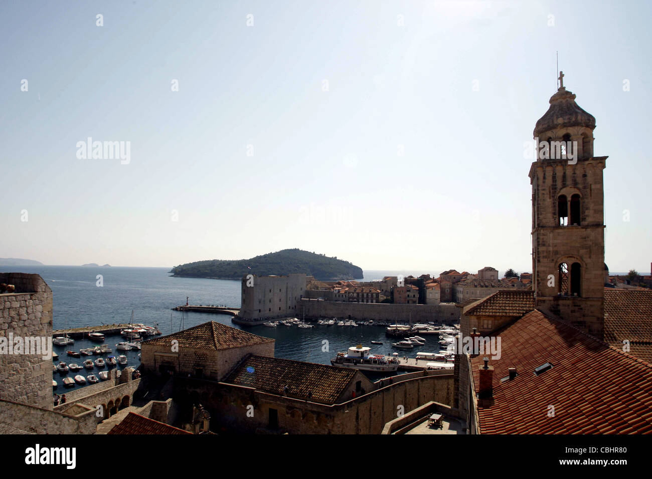 FRANCISCAN MONASTERY BELL TOWER & LOKRUM ISLAND OLD TOWN DUBROVNIK ...