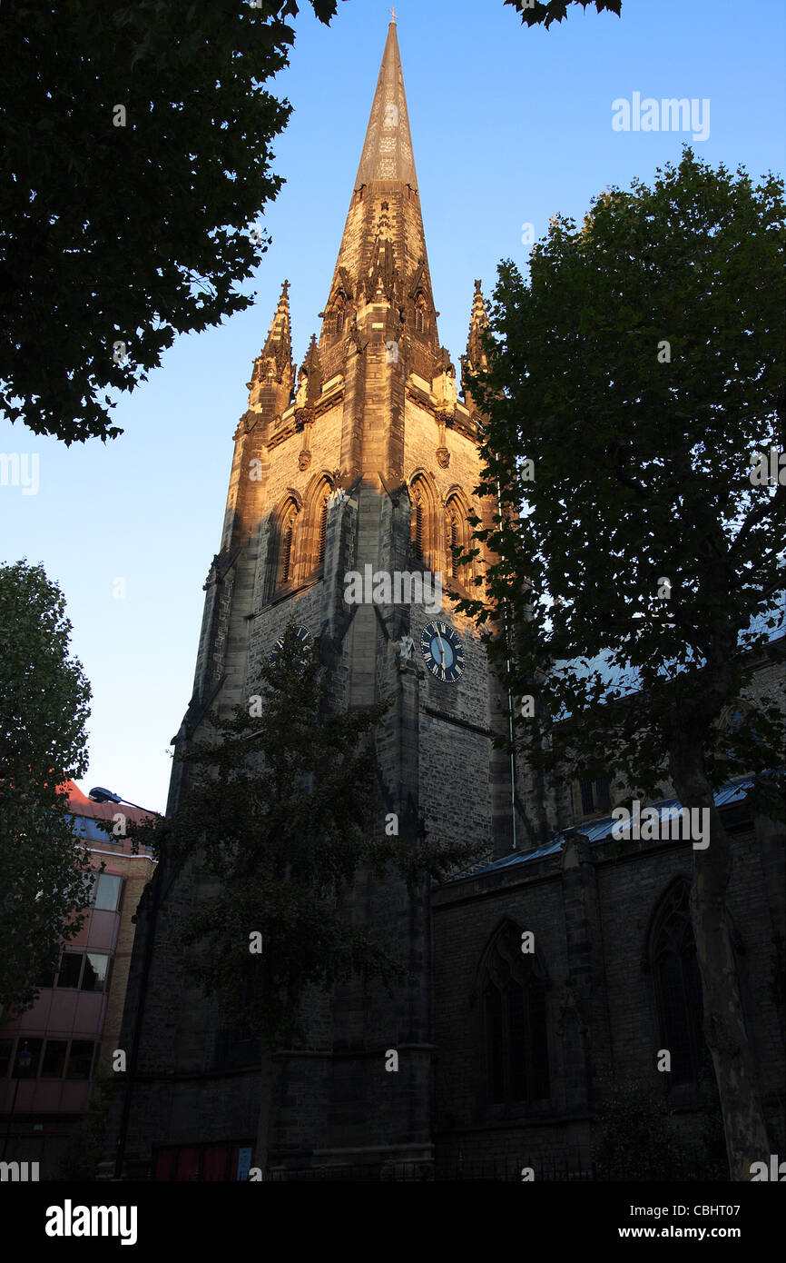 The spire of Saint Stephen's Church in Rochester Row, London, seen here ...