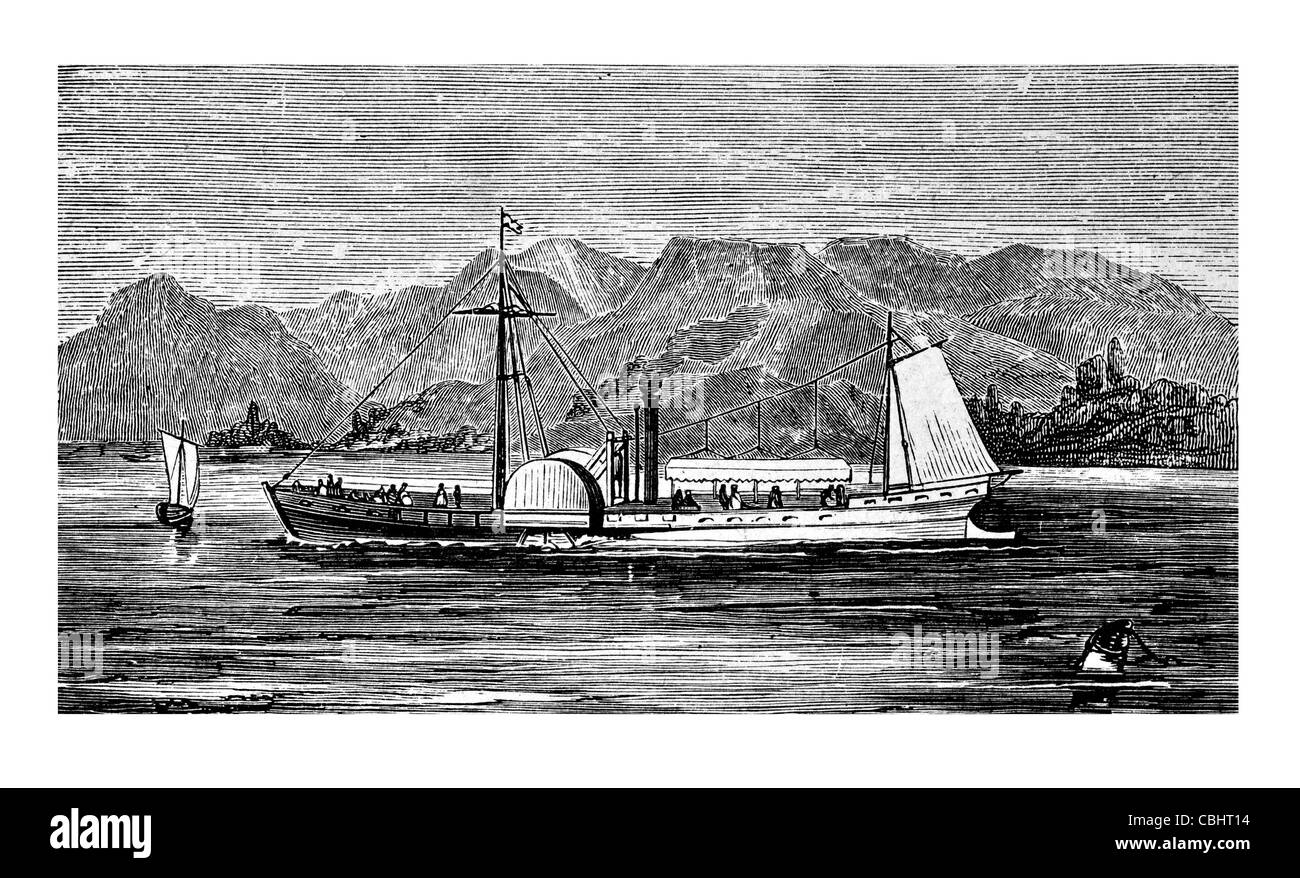Clermont Robert Fulton paddler propeller steamer passenger service ...