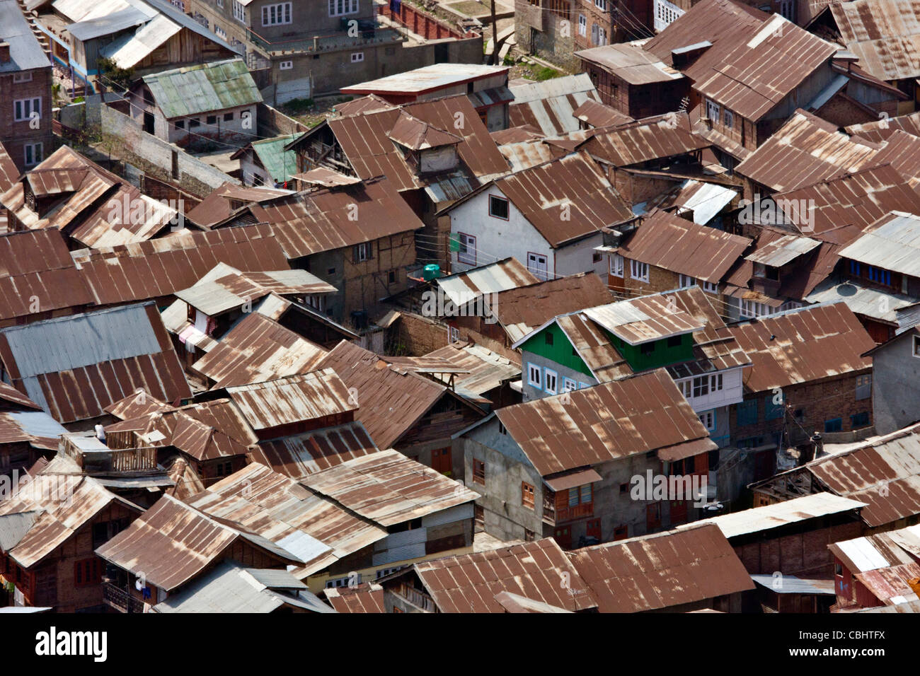 Top view of a village slum in Srinagar Kashmir India Stock Photo - Alamy