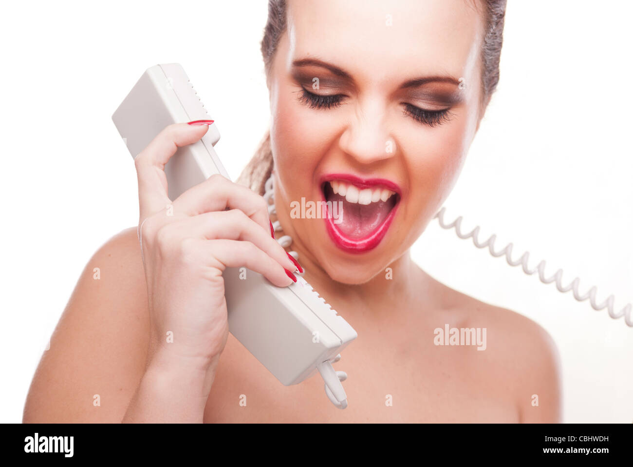 Angry Telephone Call Woman High Resolution Stock Photography and Images ...