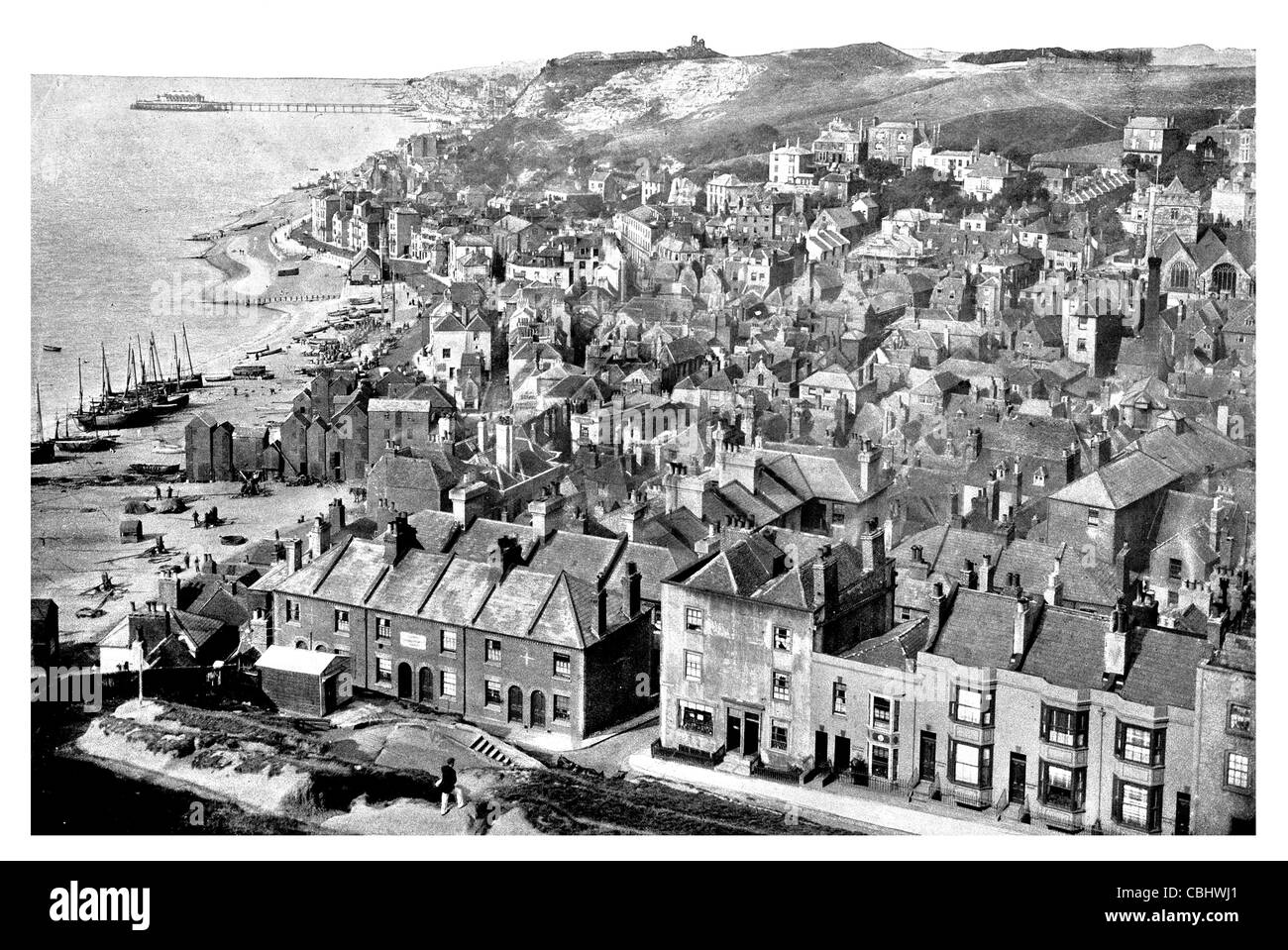 Hastings Sussex England medieval fishing port seaside resort town ...