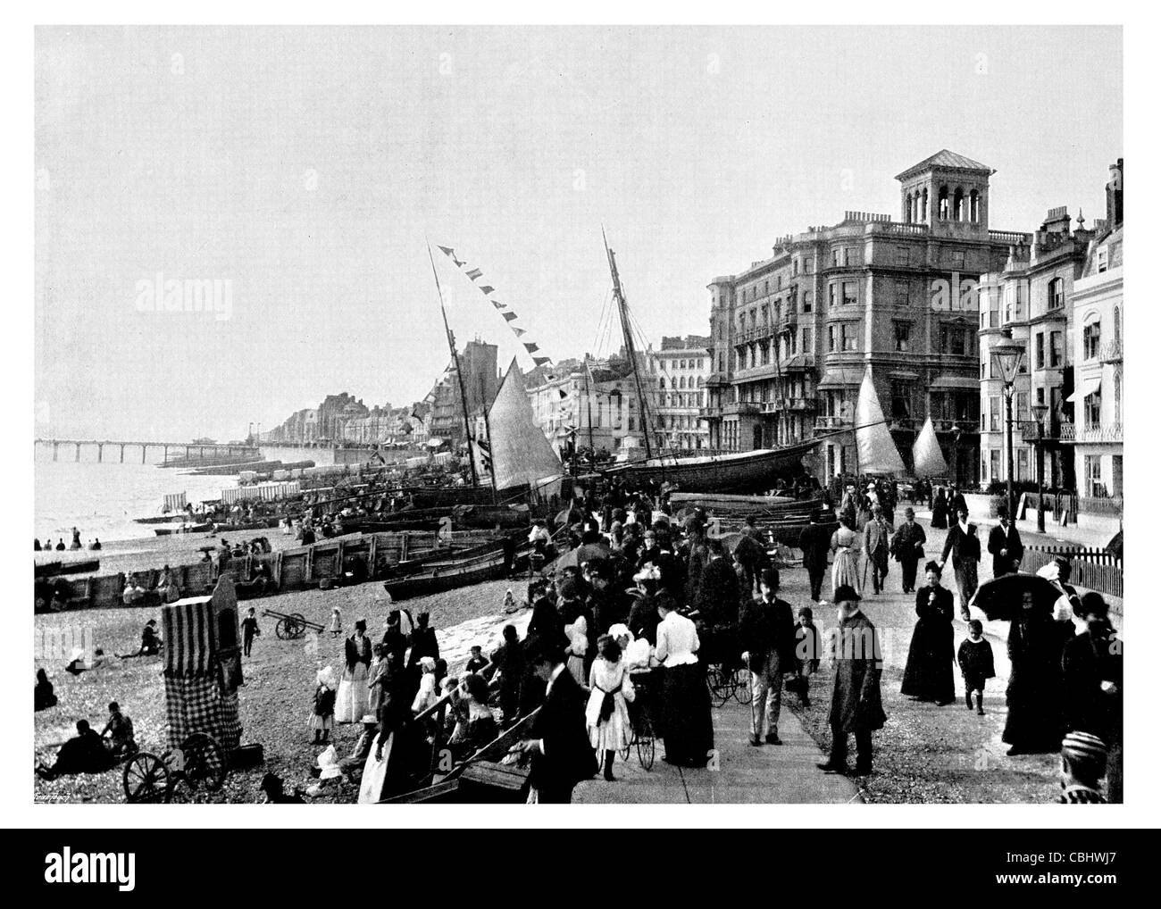 Hastings Sussex England medieval fishing port seaside resort town ...