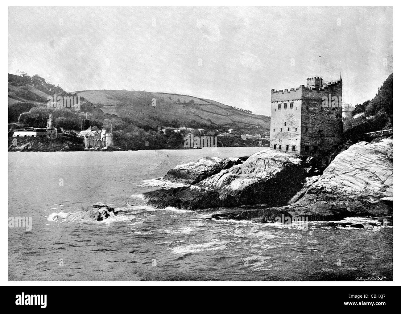 Kingswear Castle coastal artillery heavy cannon Devon England Dartmouth ...
