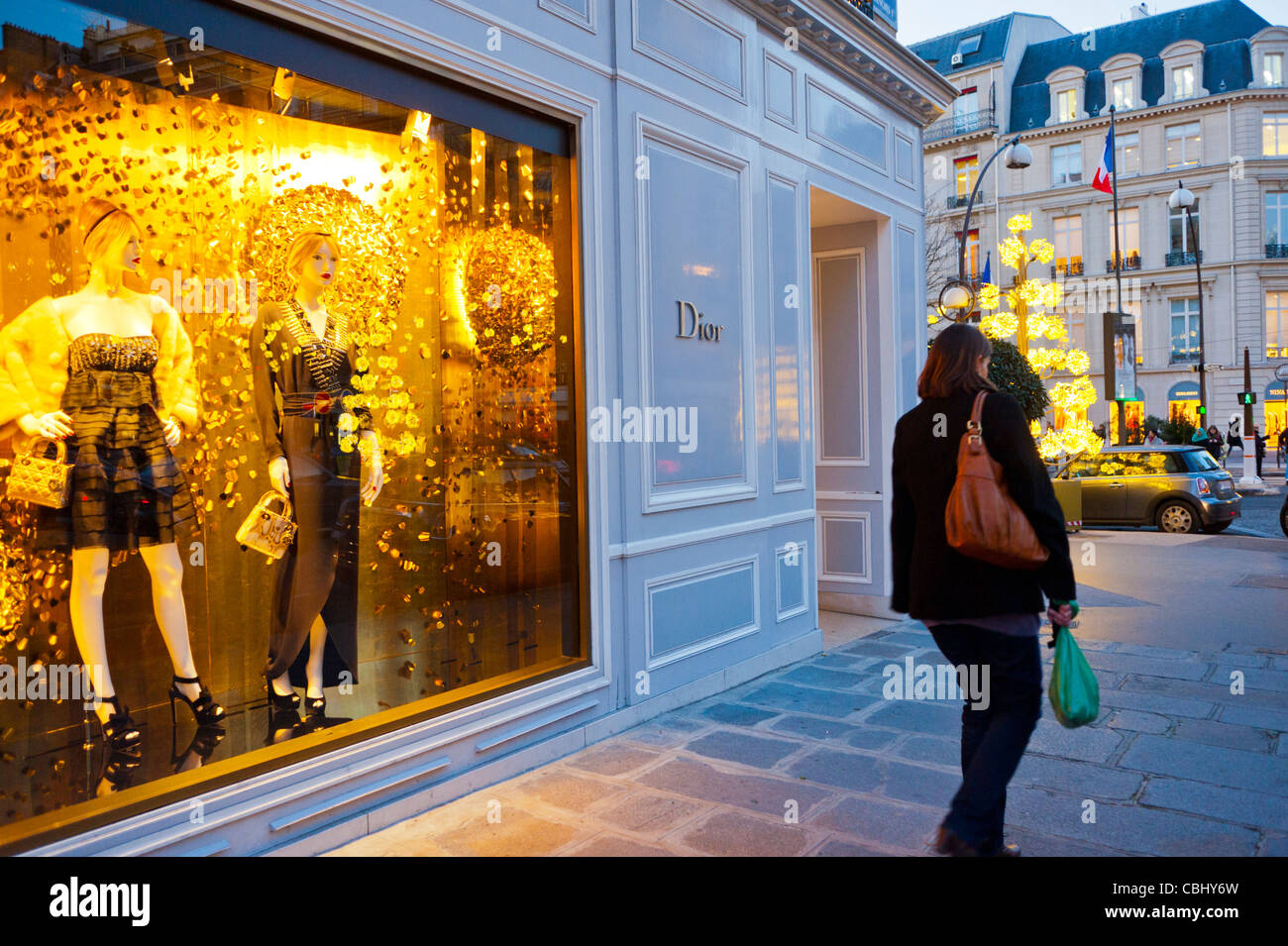Paris, France, Luxury French Christmas Shopping, "Christian Dior" Store ...
