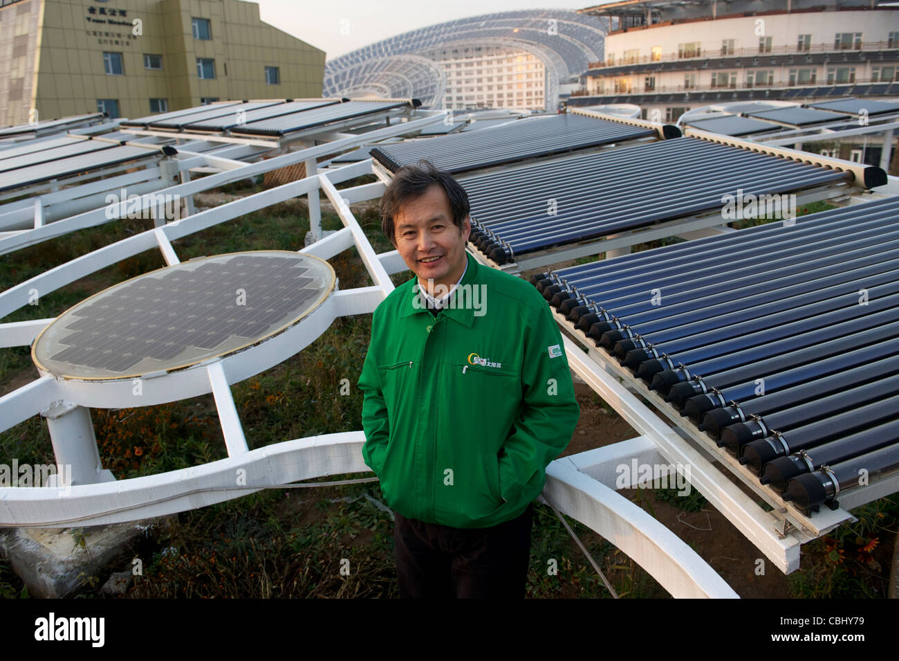 Huang Ming, chairman of Himin Solar Co., Ltd., poses in the “Solar ...