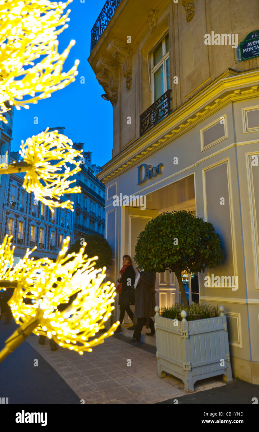 Paris, France, Luxury Christmas Shopping, Dior Store Front , with LED ...
