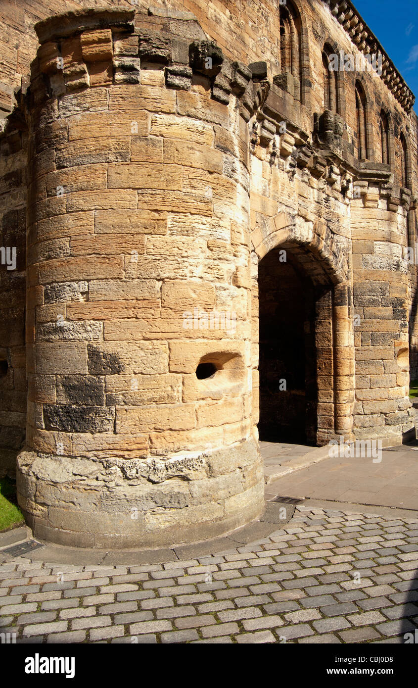 Classic view of a castle entrance Stock Photo - Alamy