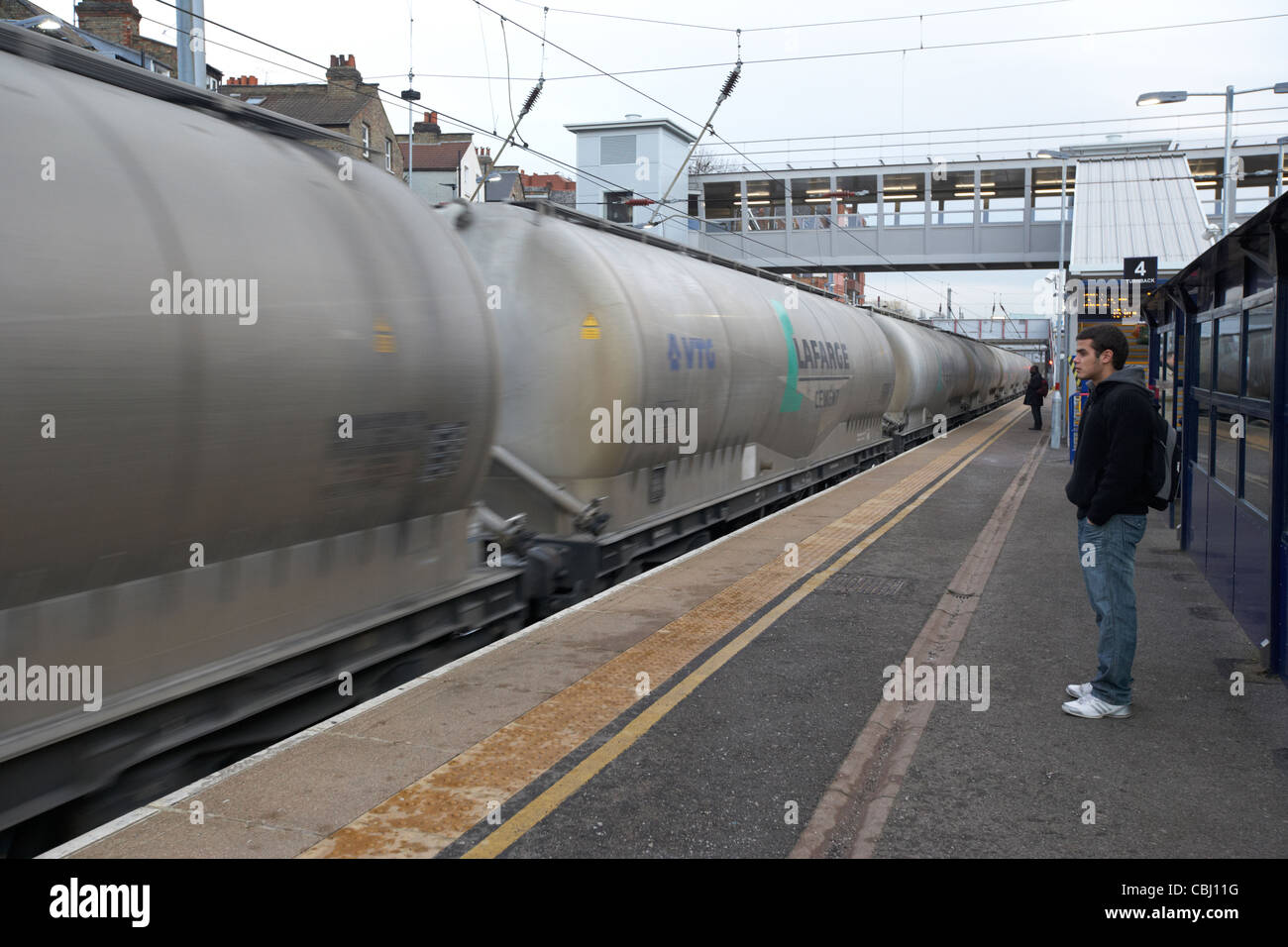 freight train speeding through west hampstead thameslink rail train ...