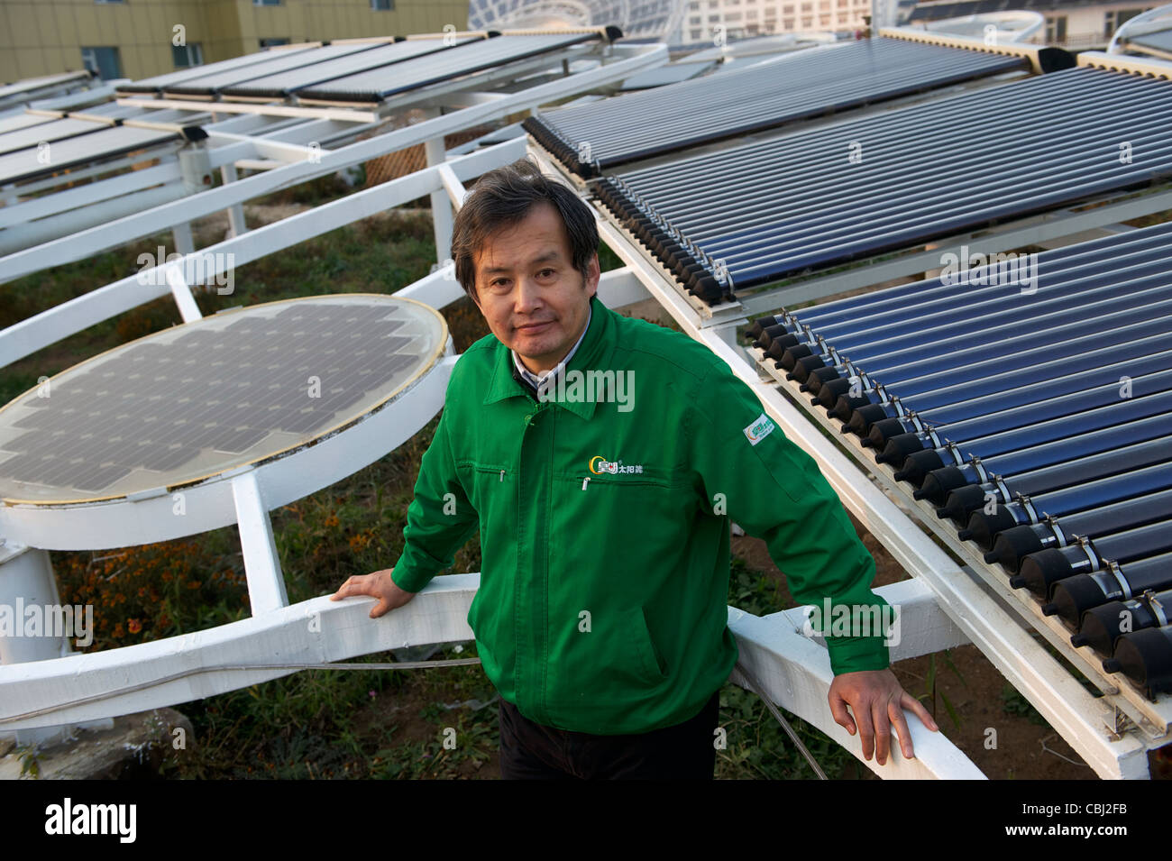Huang Ming, chairman of Himin Solar Co., Ltd., poses in the “Solar ...
