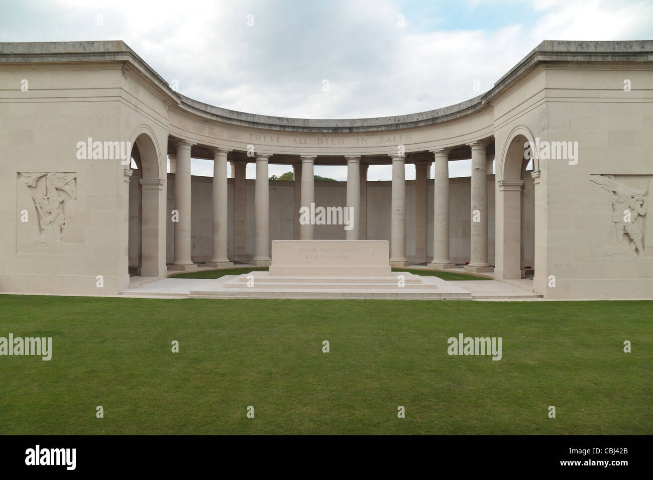The impressive Cambrai Memorial at the entrance to the CWGC Louverval ...