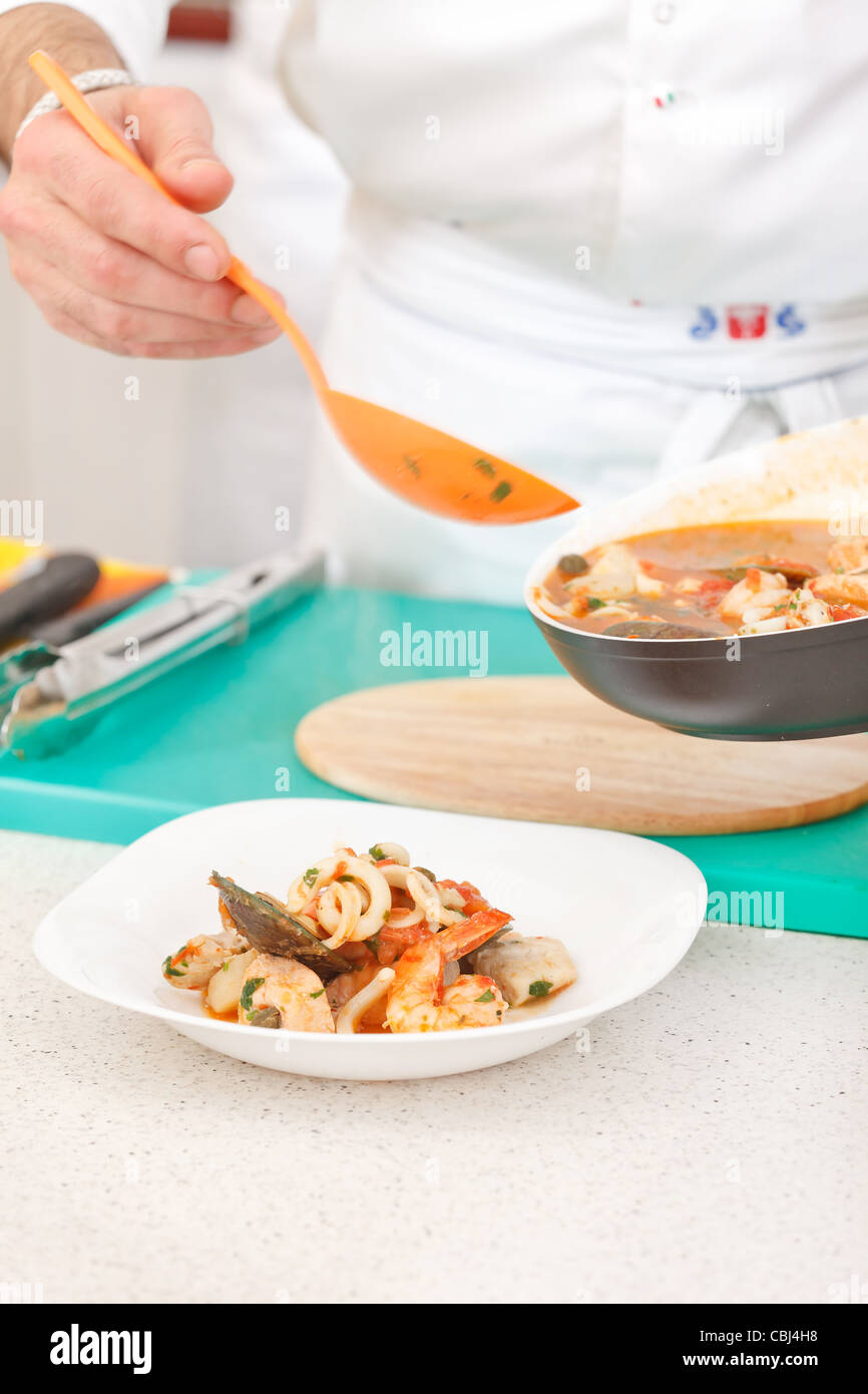 professional chef garnish dish Stock Photo - Alamy