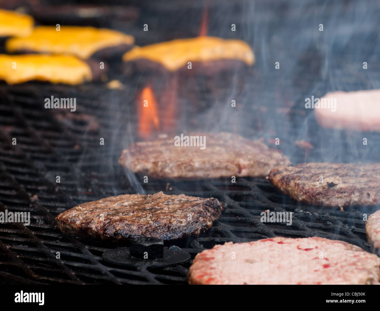 Flame broiled hamburgers hi-res stock photography and images - Alamy
