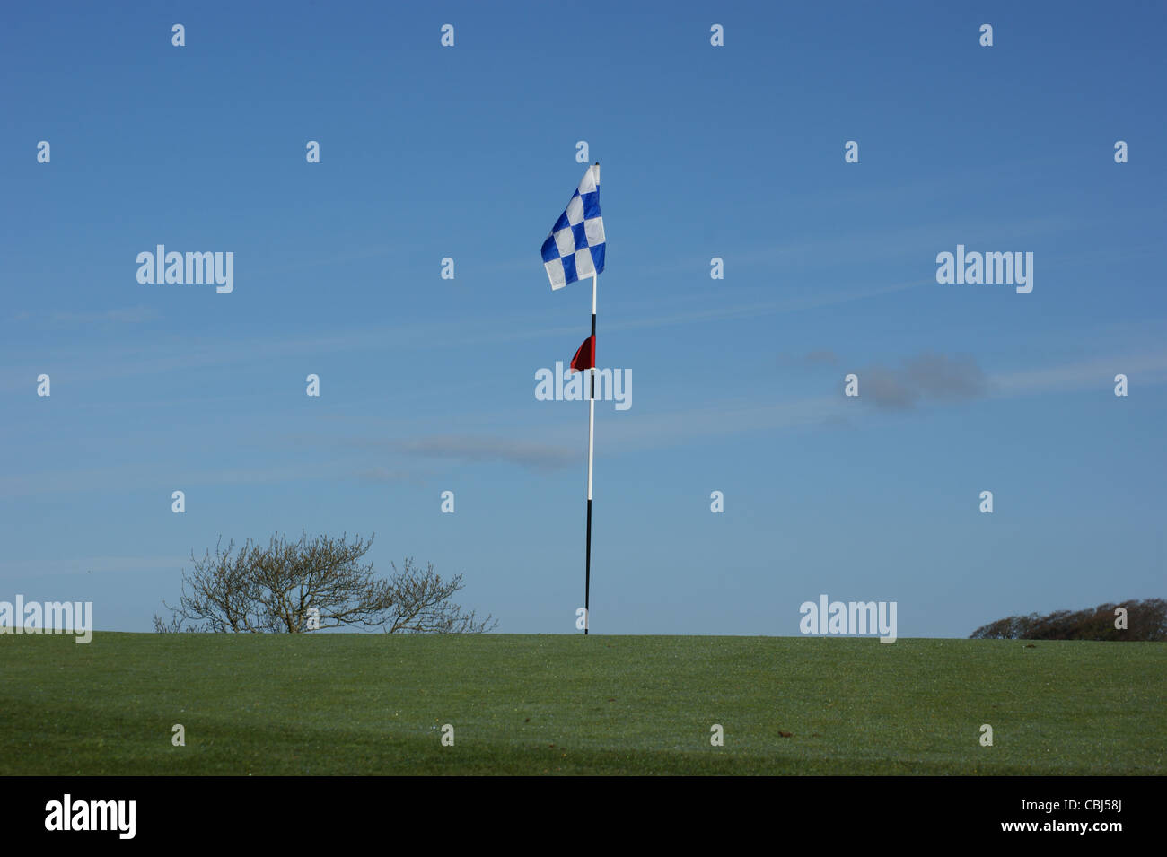 Flag and the golf field Stock Photo - Alamy