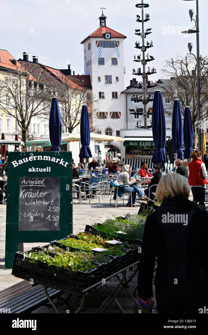 Market day, Traunstein Chiemgau Upper Bavaria Germany Stock Photo - Alamy
