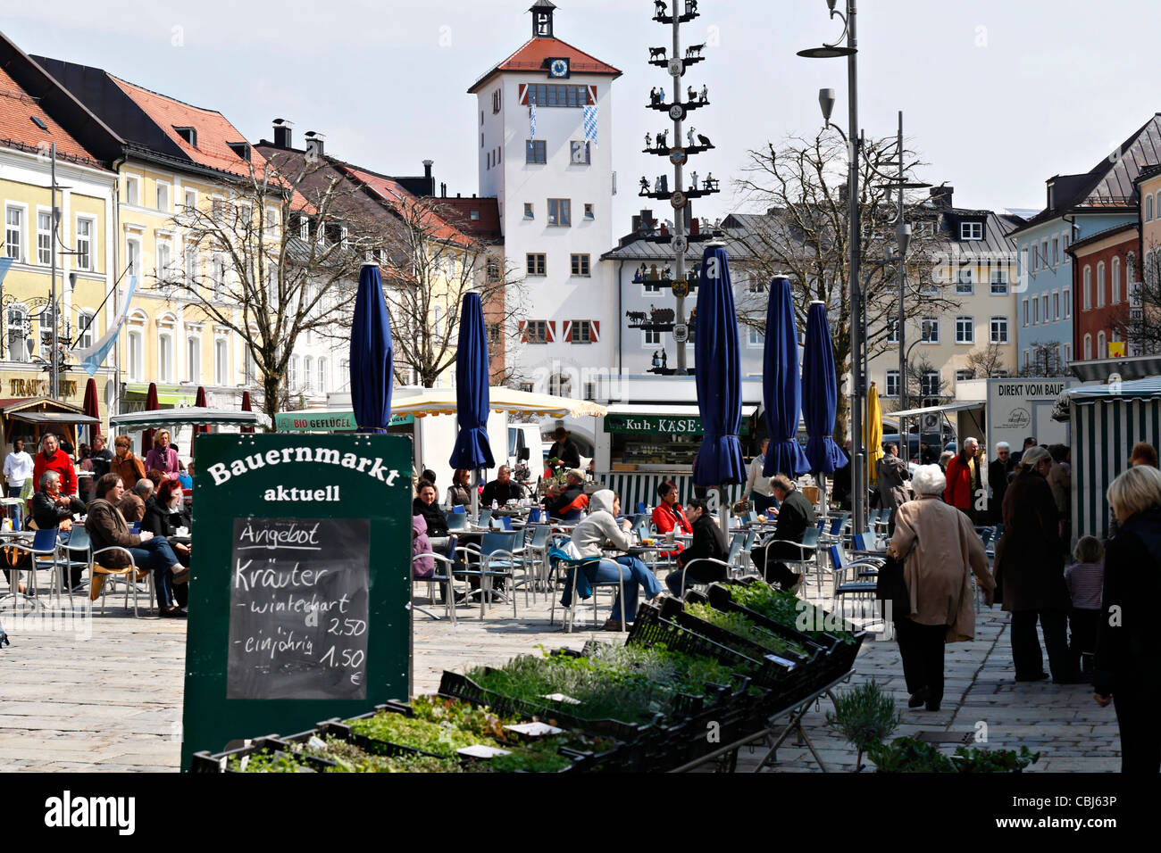 Market day, Traunstein Chiemgau Upper Bavaria Germany Stock Photo - Alamy