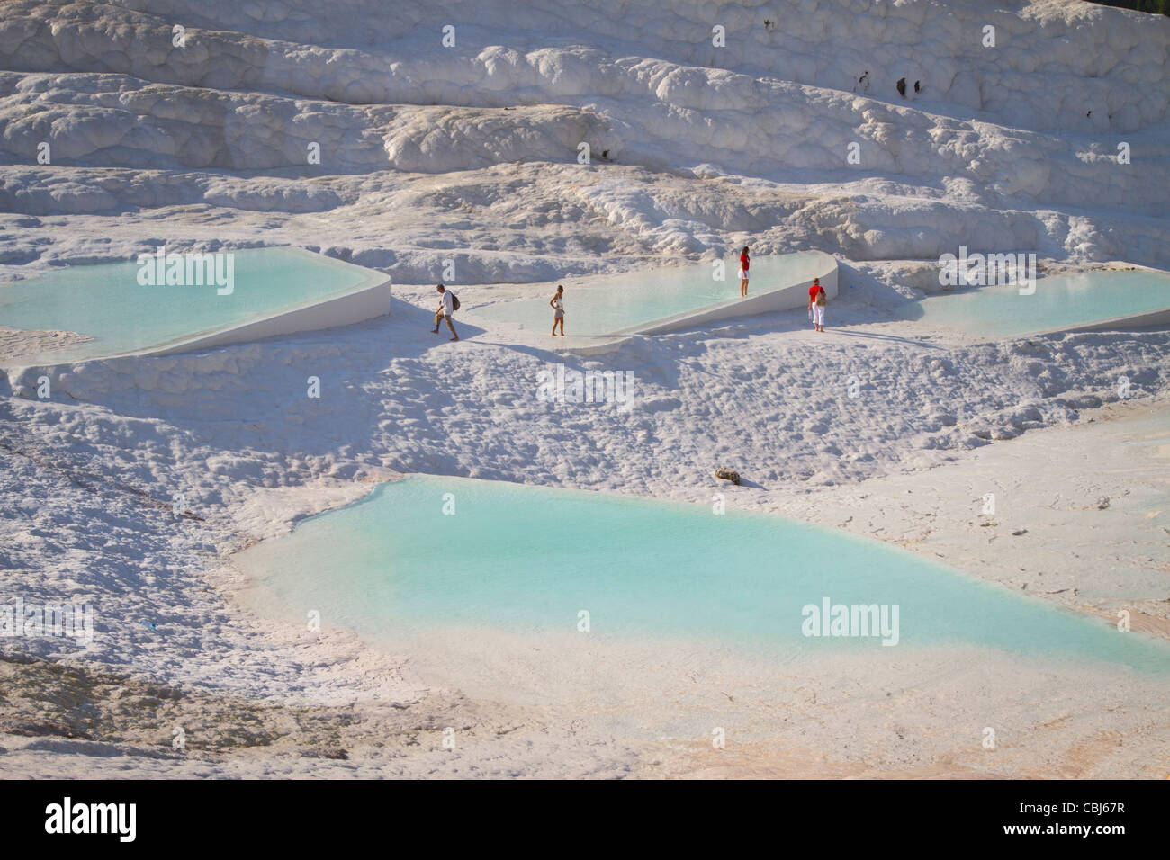 Travertine terrace formations and tourists Stock Photo - Alamy