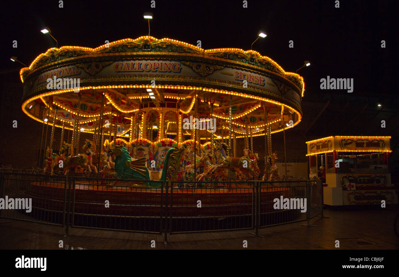 Carousel in motion at night Dublin, Ireland Stock Photo - Alamy